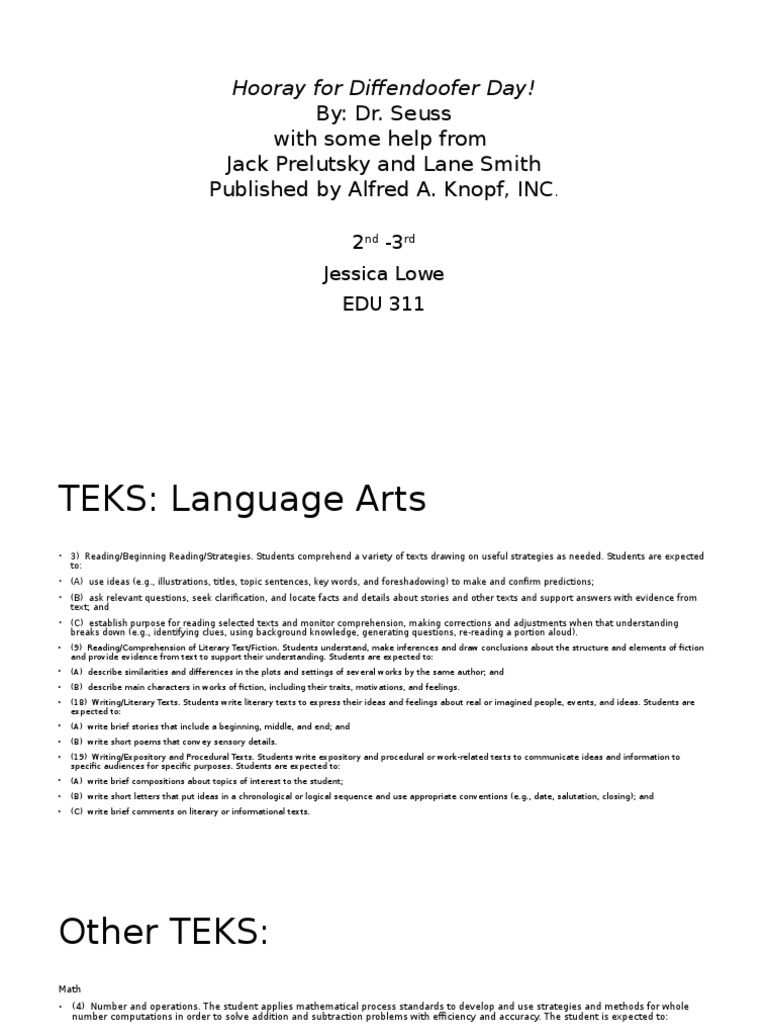 Hooray For Diffendoofer Day | PDF | Reading Comprehension | Communication