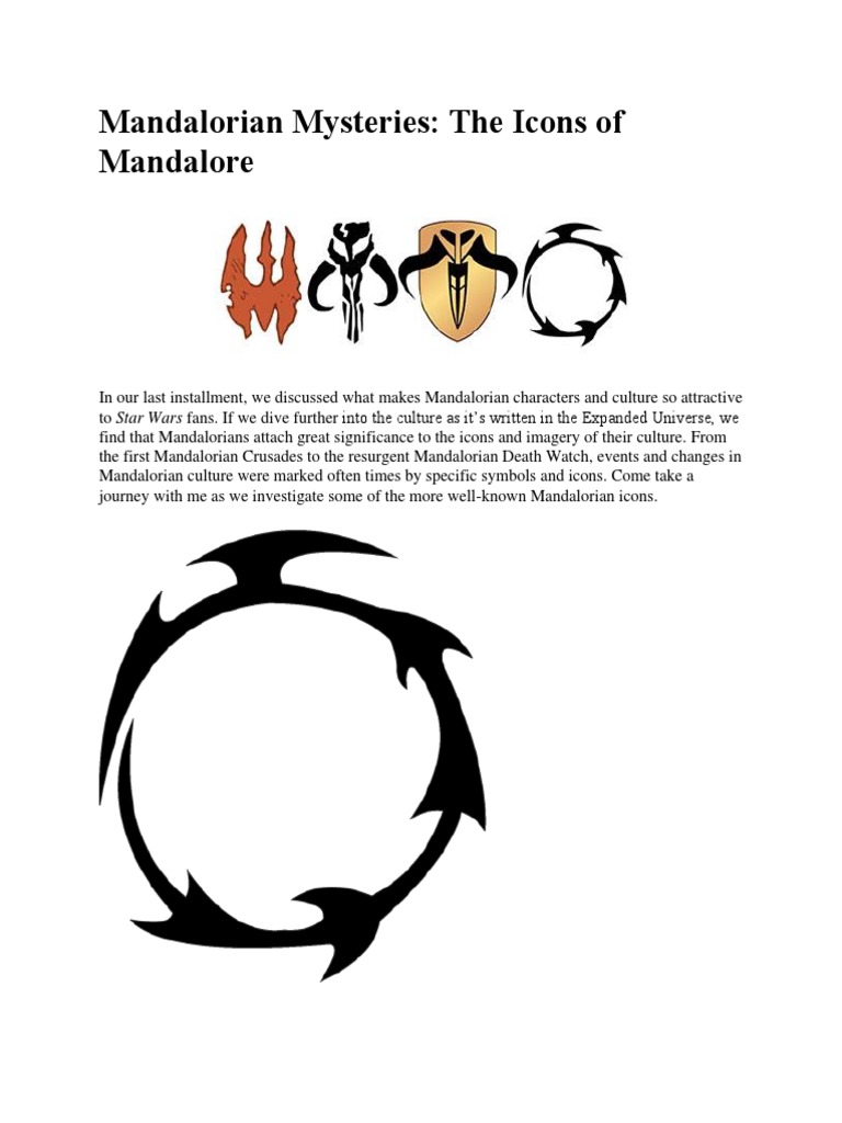 Mandalorian Symbols Unveiled | PDF | Space Opera | Military Science Fiction
