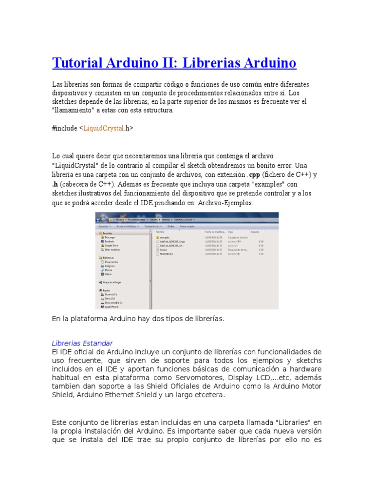 Librerias Arduino | PDF | Arduino | C