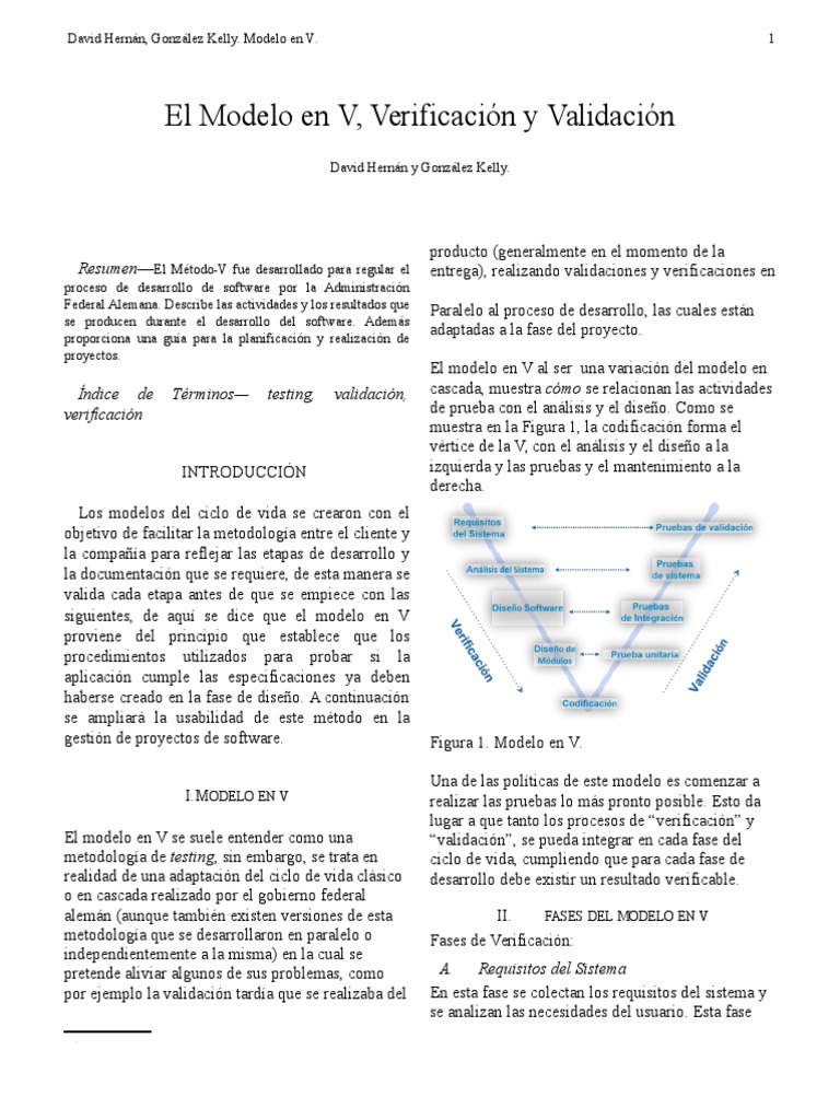 Modelo en V | PDF | Proceso de desarrollo de software | Ingeniería de ...