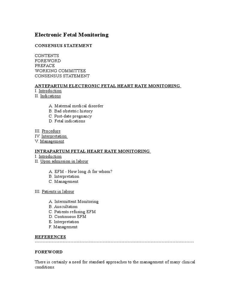 Electronic Fetal Monitoring | Download Free PDF | Childbirth | Human ...
