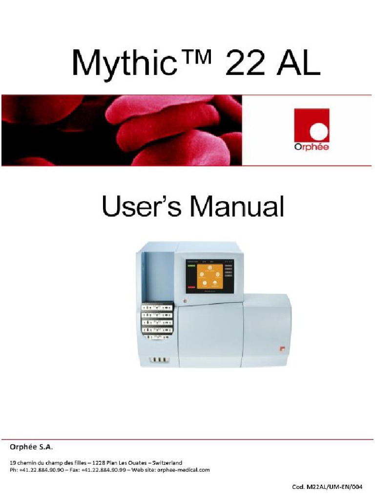 Orphee Mythic 22-AL Hematology Analyzer - User Manual PDF | PDF | Radio ...