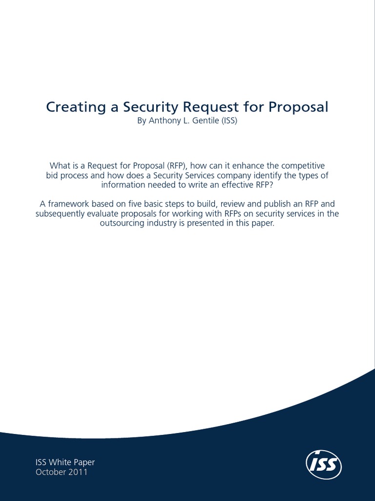 Creating A Security Request For Proposal | PDF | Request For Proposal ...