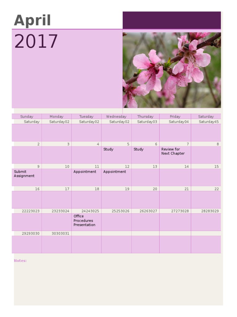 Office Procedure Calendar | PDF