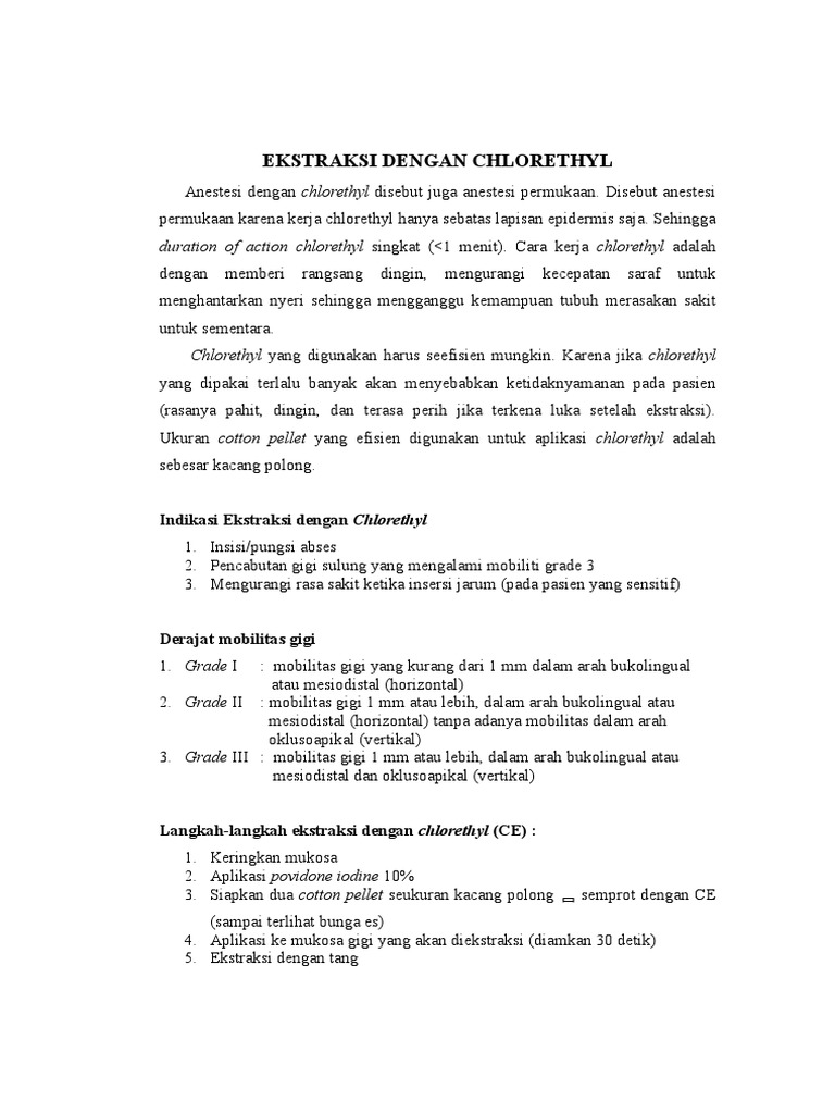 Tugas Pedo Indah (Ekstraksi Dengan Chlorethyl) | PDF