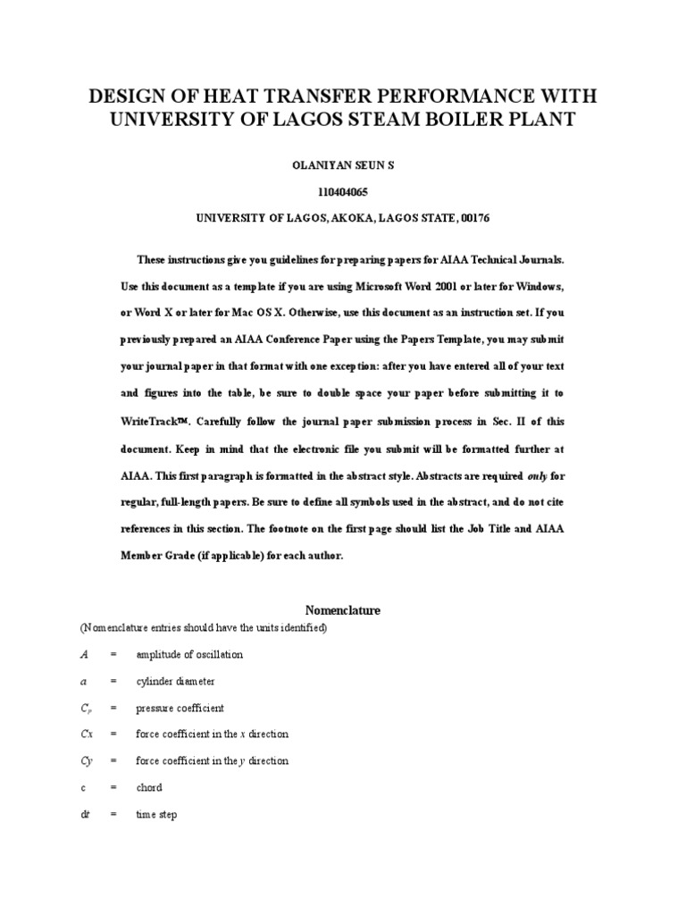 Preparation of Papers For AIAA Journals | PDF | Microsoft Word | Page ...