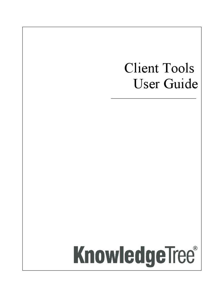 Knowledge Tree Client Tools User Guide | PDF | Microsoft Office ...