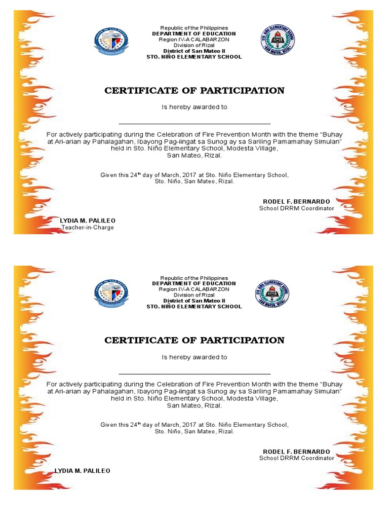 Certificates Fire Prevention | PDF
