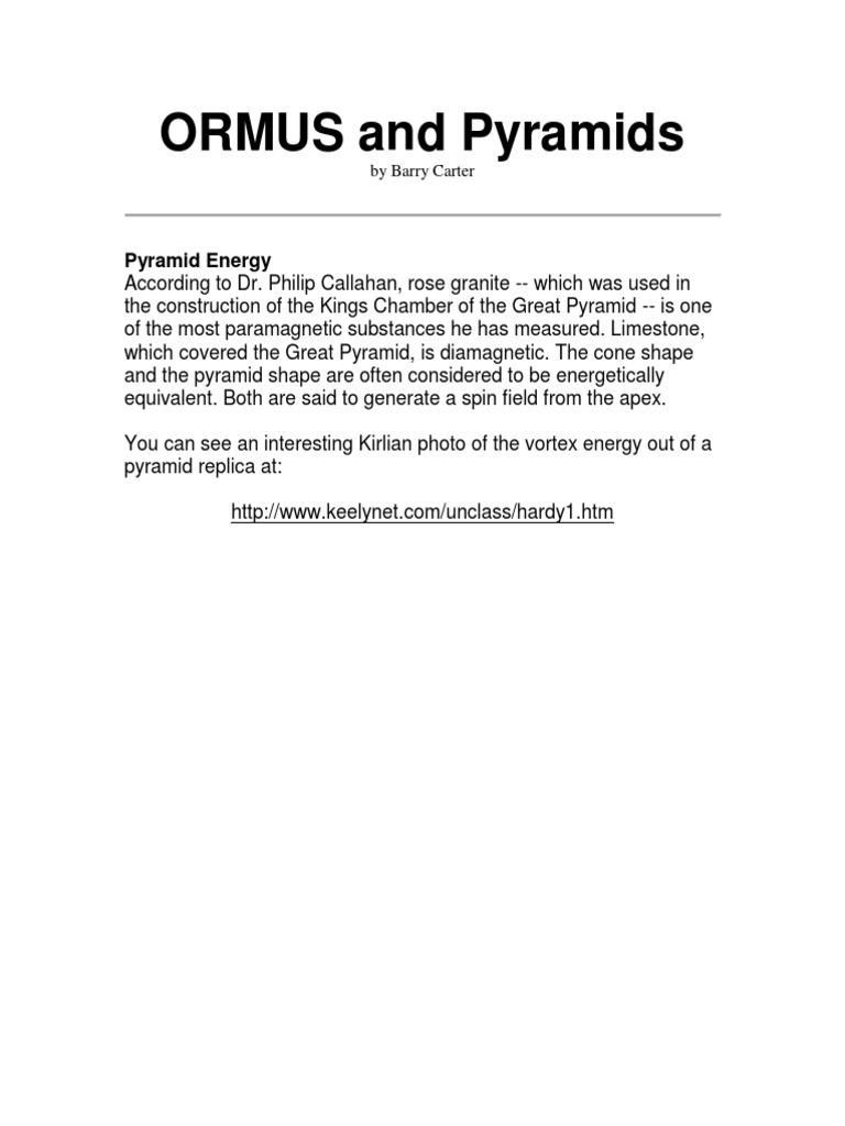 ORMUS and Pyramids | PDF