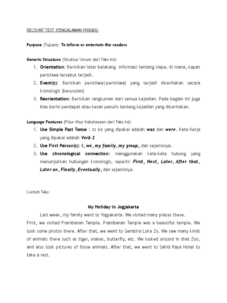 Recount Text - Explanation and Example | Download Free PDF | Onomastics ...