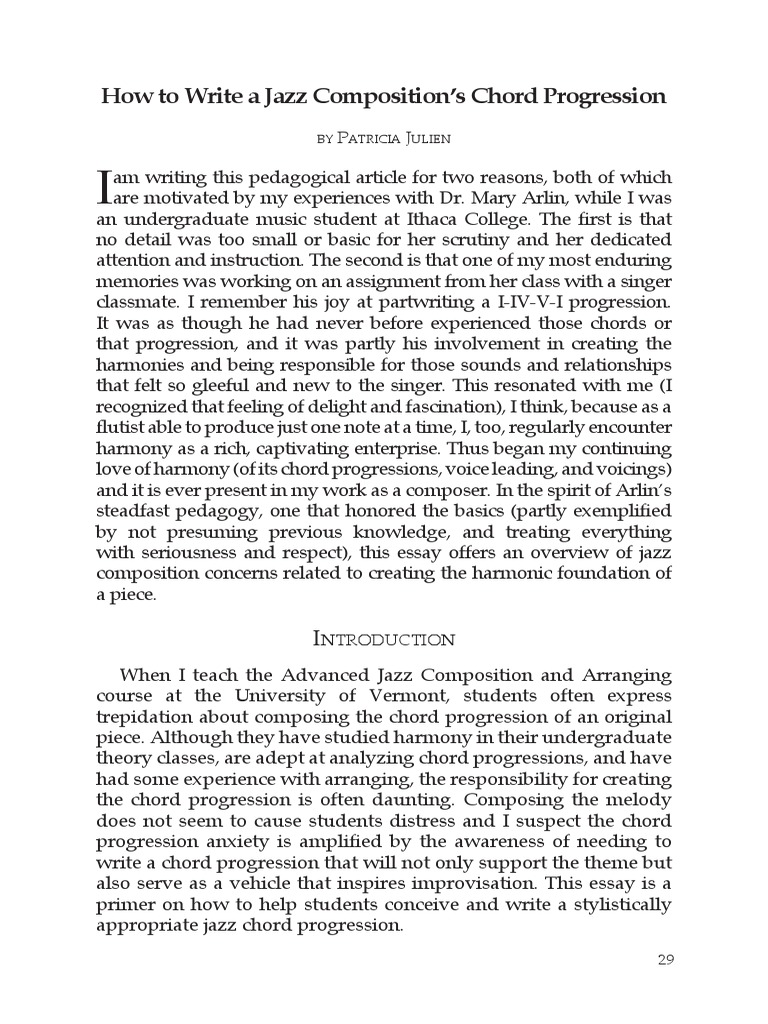 How To Write A Jazz Composition's Chord Progression | PDF | Chord ...