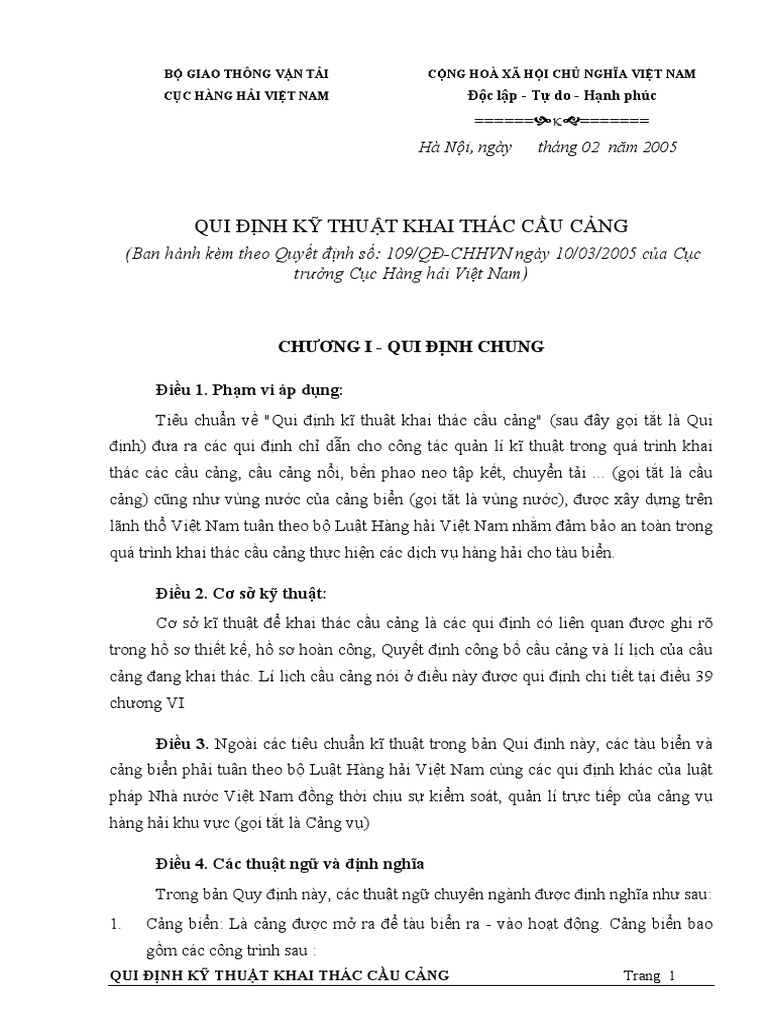 Qui Dinh Khai Thac Cang Bien | PDF