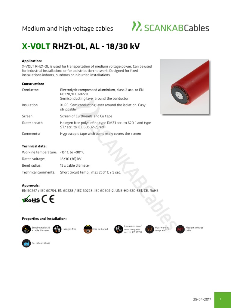 X Volt Rhz1 Ol Al 18 30 KV | PDF