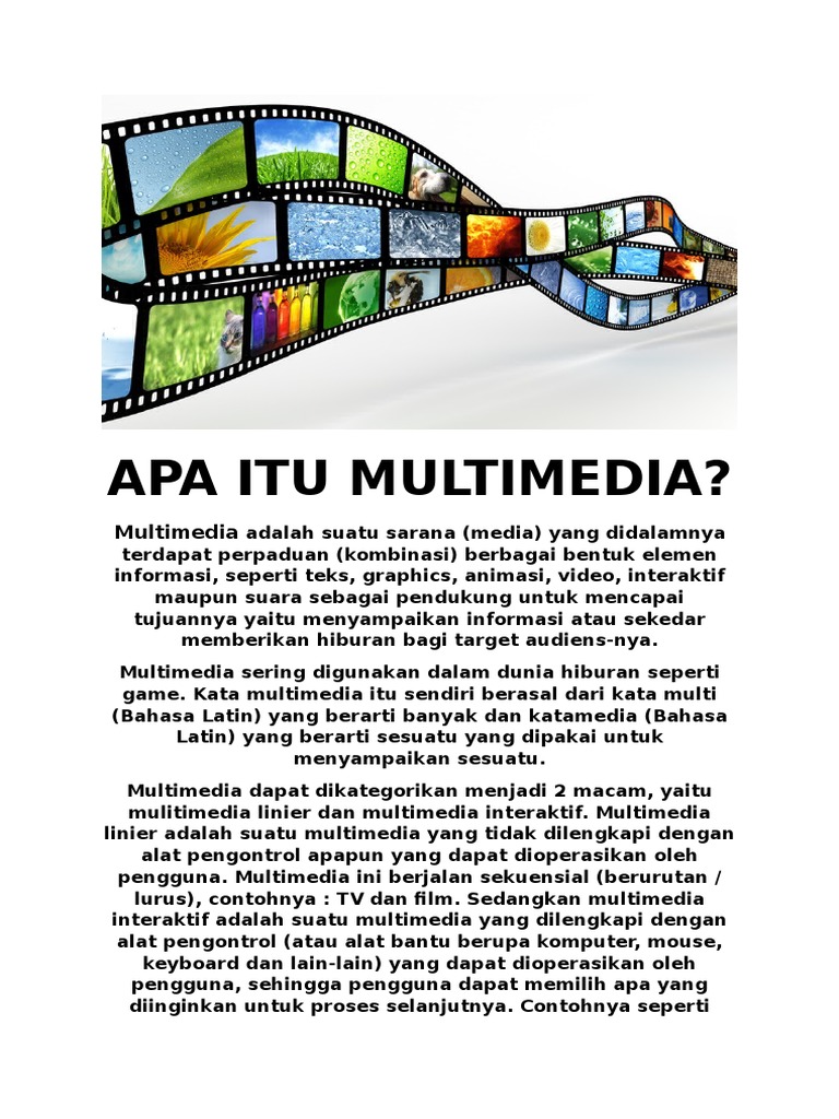 Apa Itu Multimedia | PDF