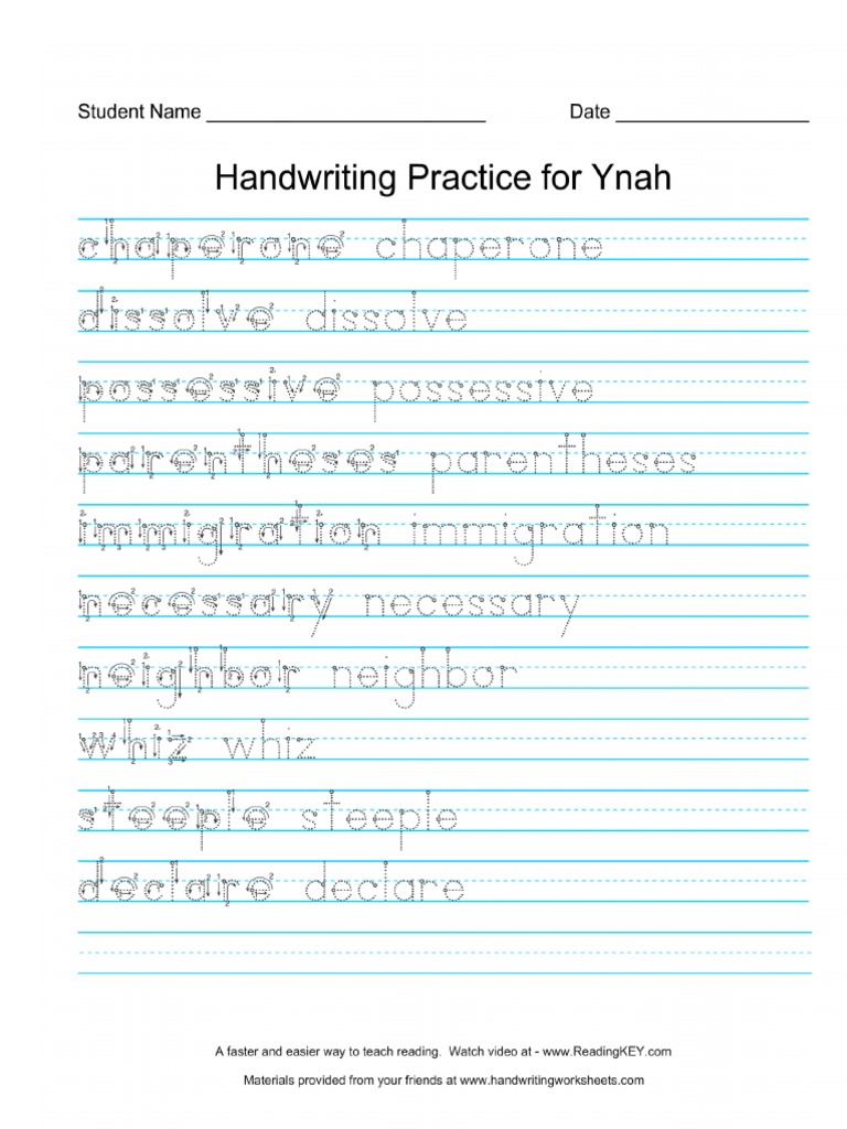 Print Handwriting Worksheet Maker - Multiword | PDF