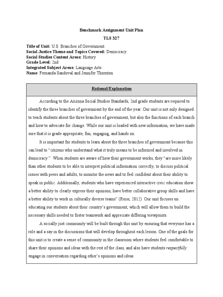 Three Branches of Government Unit Plan | PDF | United States Congress ...