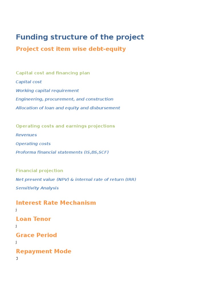 Funding Structure of The Project | PDF