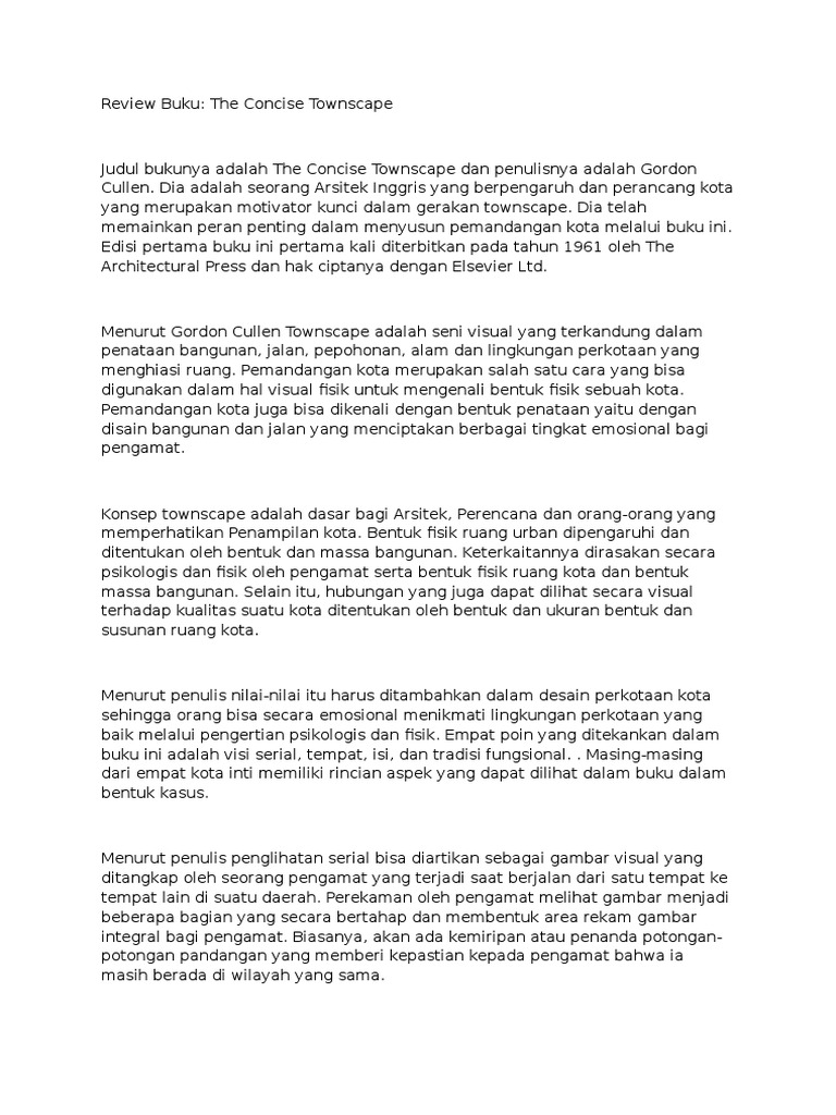 Book Review - The Concise Townscape by Gordon Cullen | PDF