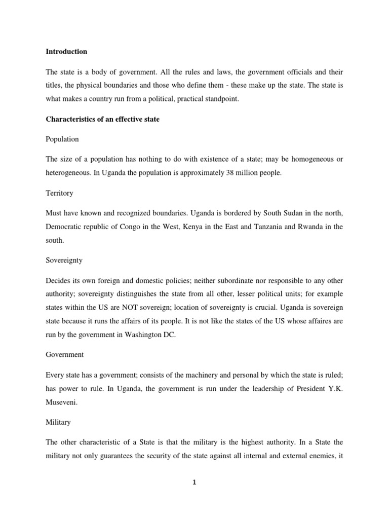 Characteristics of A State | PDF | Sovereign State | Sovereignty
