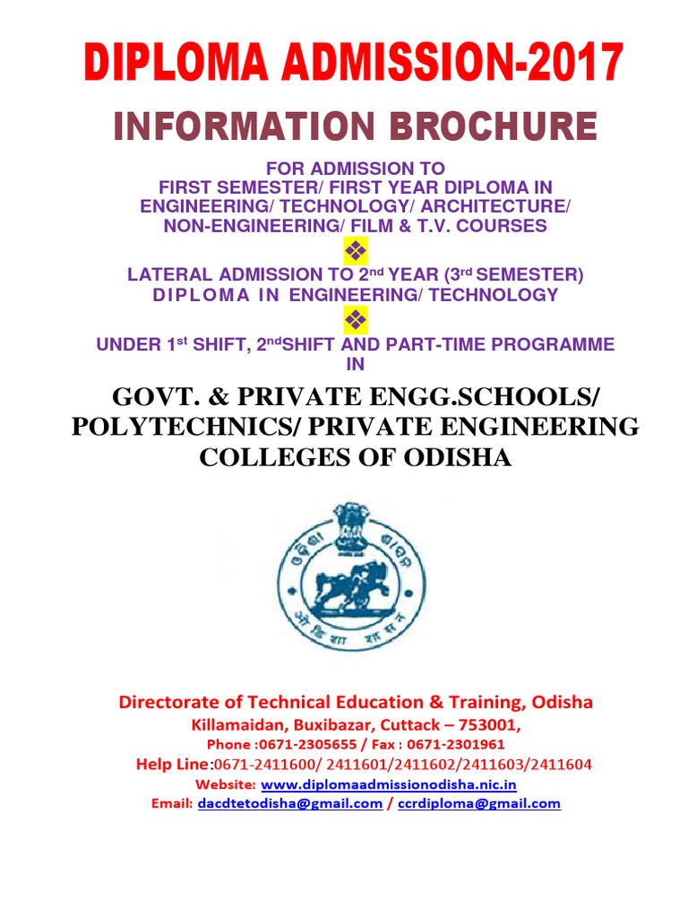 Diploma Admission Brochure 2017 | University And College Admission ...