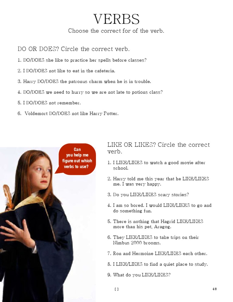 Verbs for Harry Potter Activities | PDF