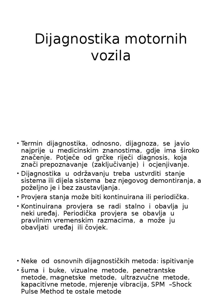 Dijagnostika Motornih Vozila | PDF
