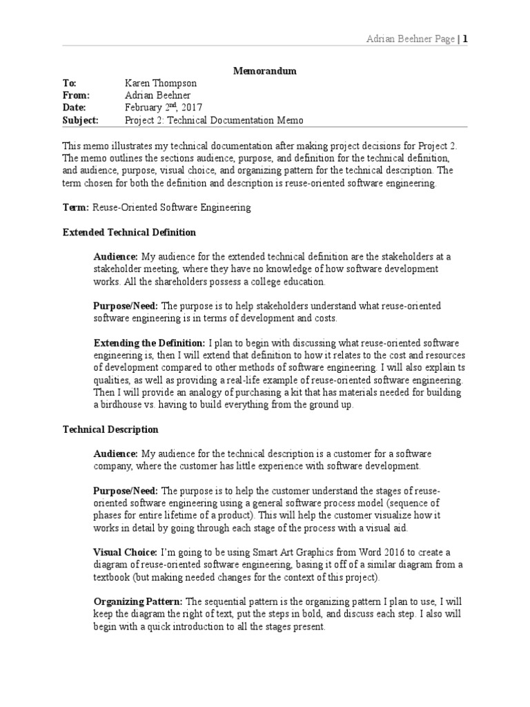 Project 2 Technical Documentation | PDF | Memorandum | Software Development