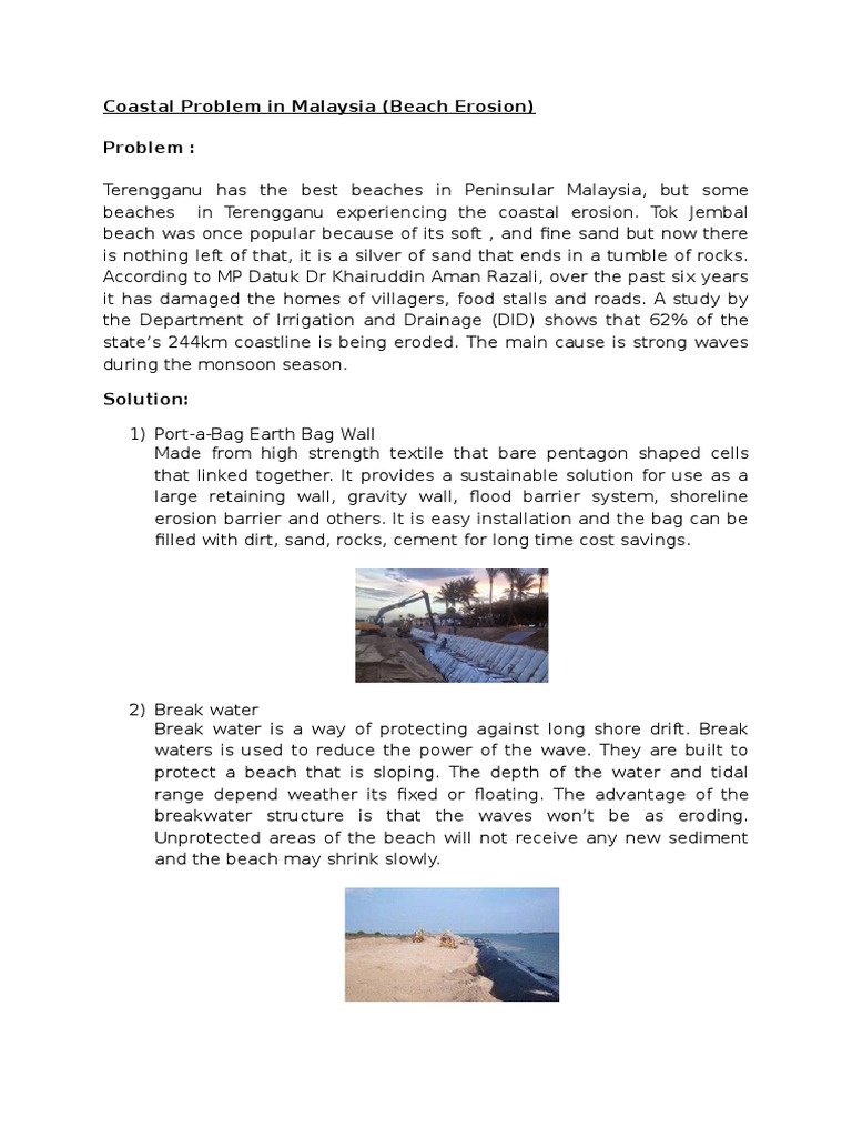 Coastal Erosion Solutions in Terengganu | PDF | Beach | Erosion