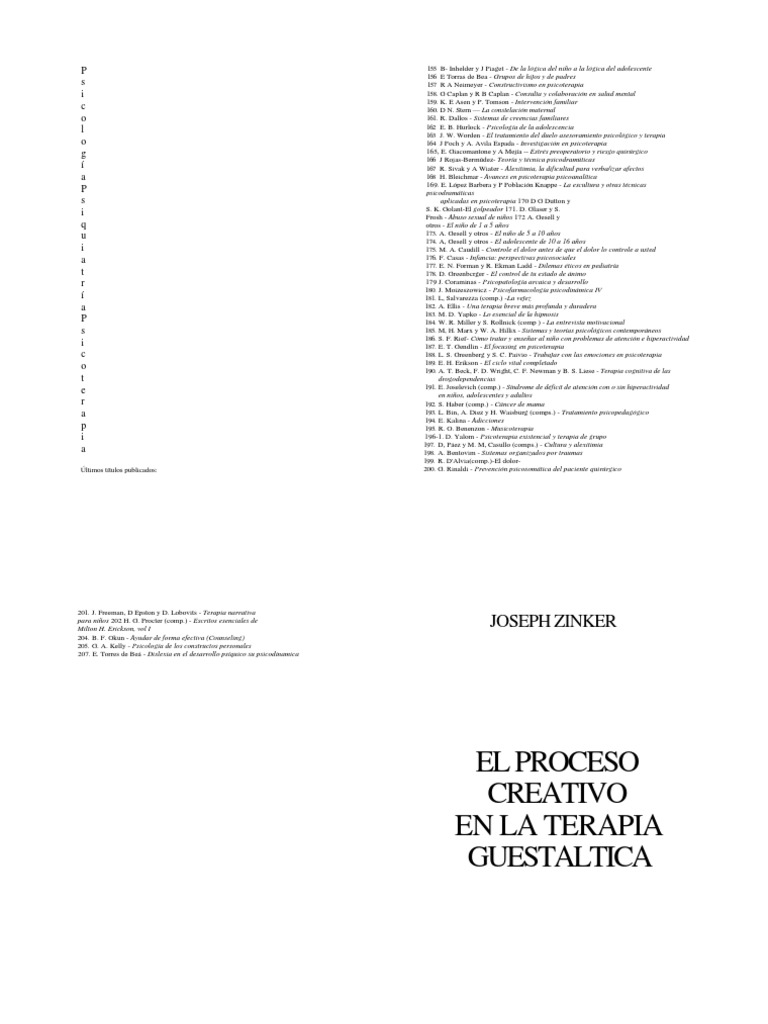 Zinker Joseph El Proceso Creativo en La Terapia Gestaltica 2 PDF | PDF ...