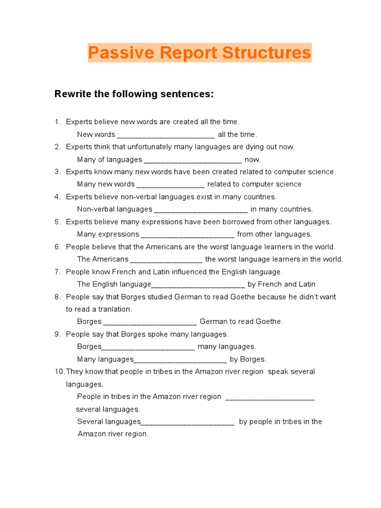 Passive Report Structures | PDF