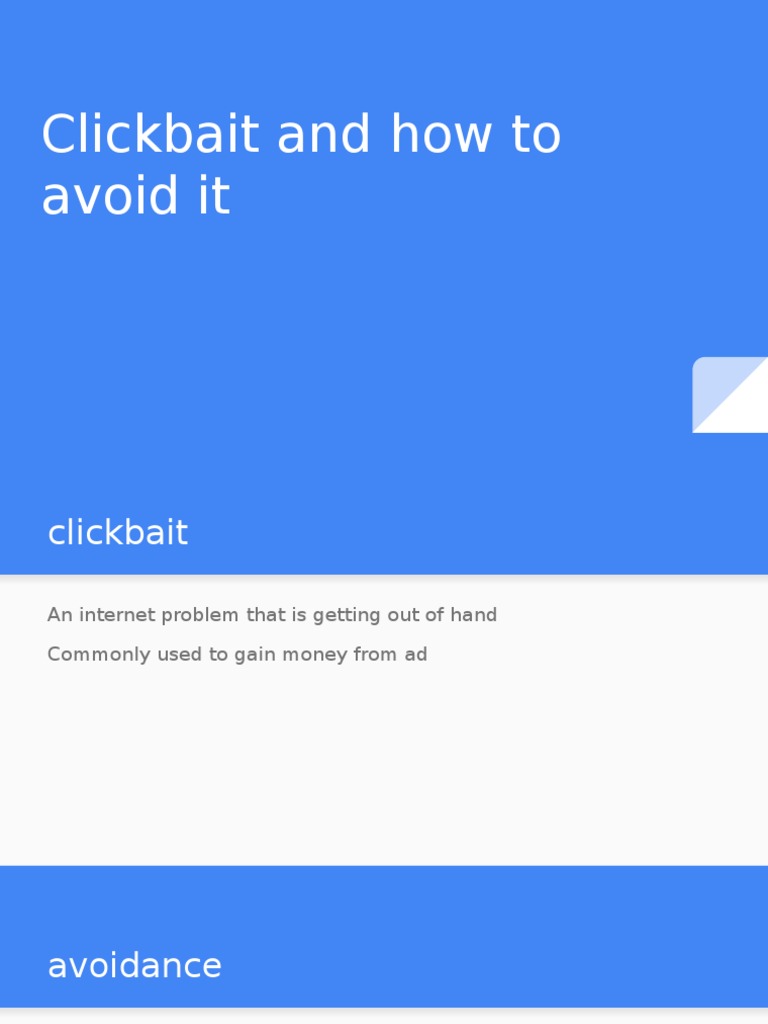 Clickbait and How To Avoid It | PDF