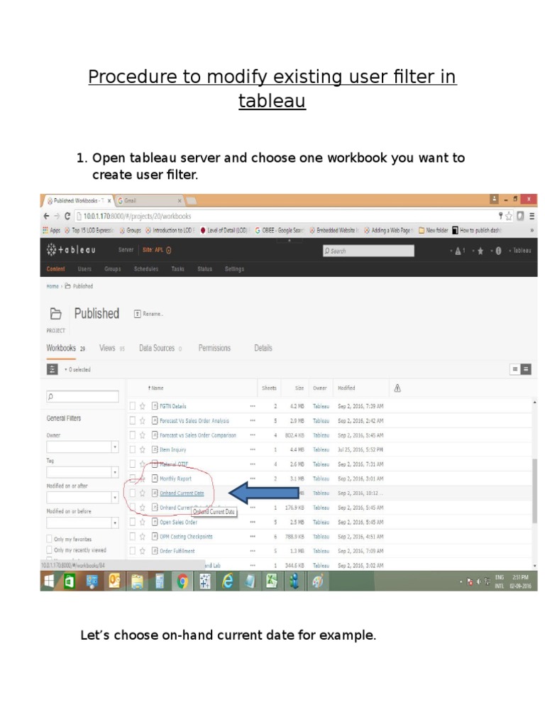 Tableau User Filters | PDF