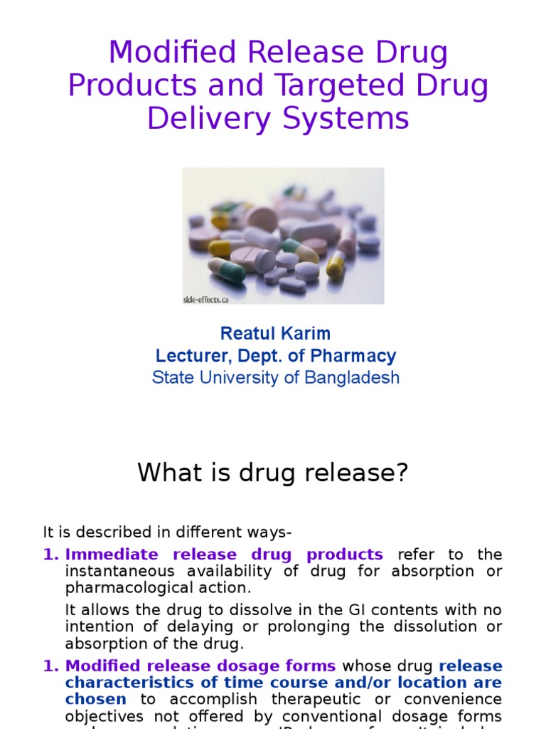 Modified Release Drug Products | PDF | Tablet (Pharmacy ...