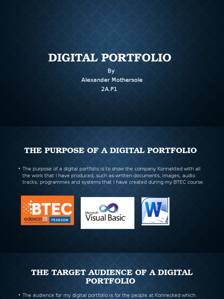Digital Portfolio For It Apprenticeship Pdf