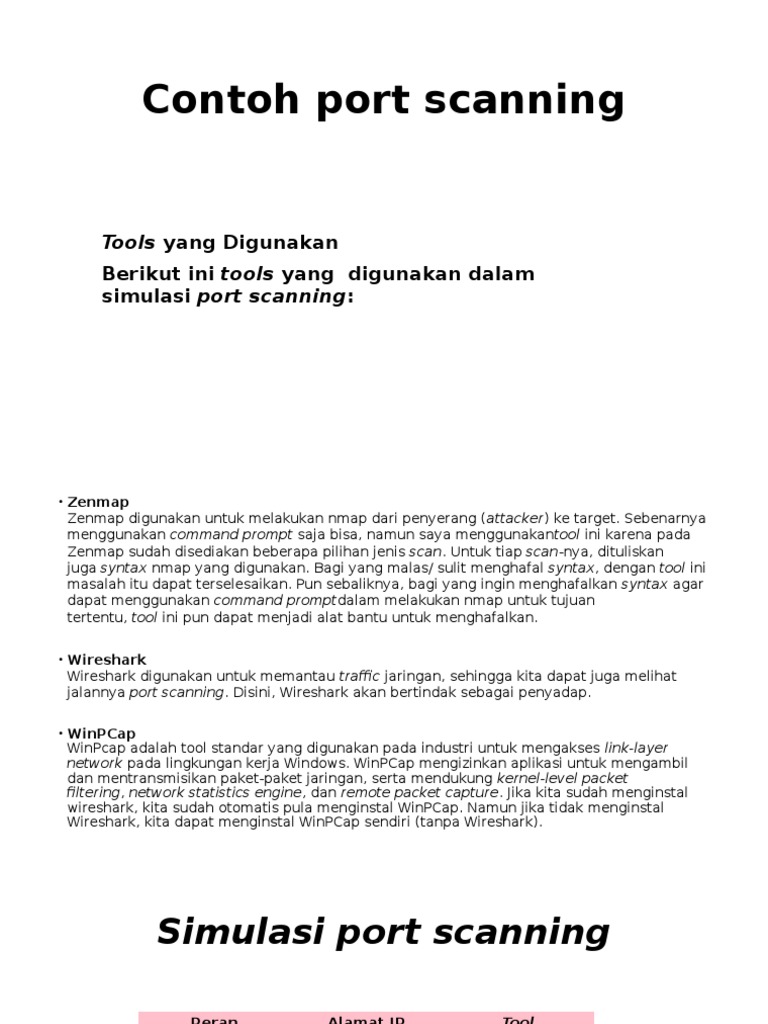 Contoh Port Scanning | PDF