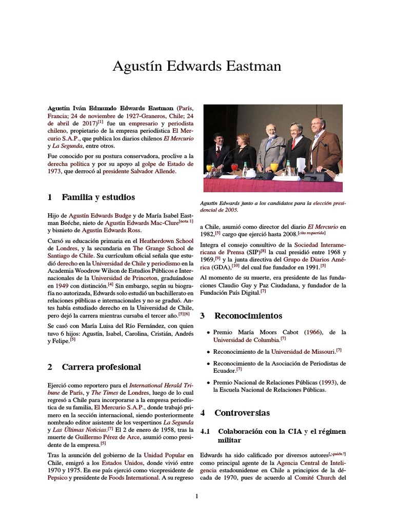 Agustín Edwards Eastman | PDF | Chile | Gobierno