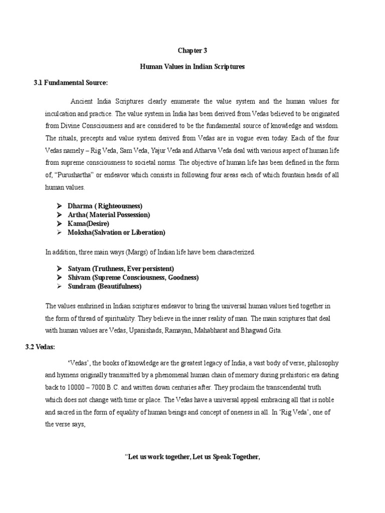 Human Values in Indian Scriptures | PDF | Rama | Ramayana