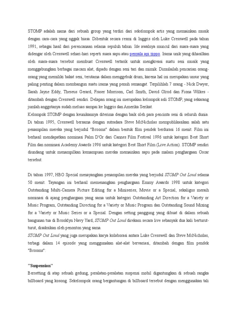 Stomp Out Loud | PDF