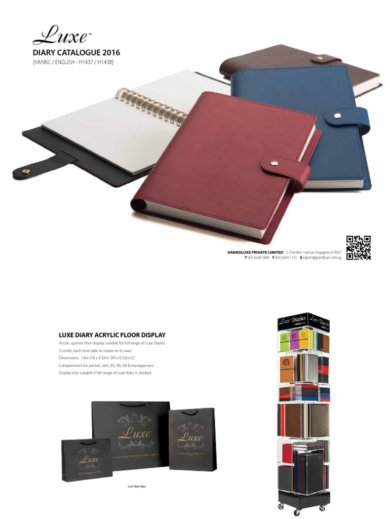 Luxe 2016 Arabic English Diary Catalogue | PDF | Calendar | Bookbinding