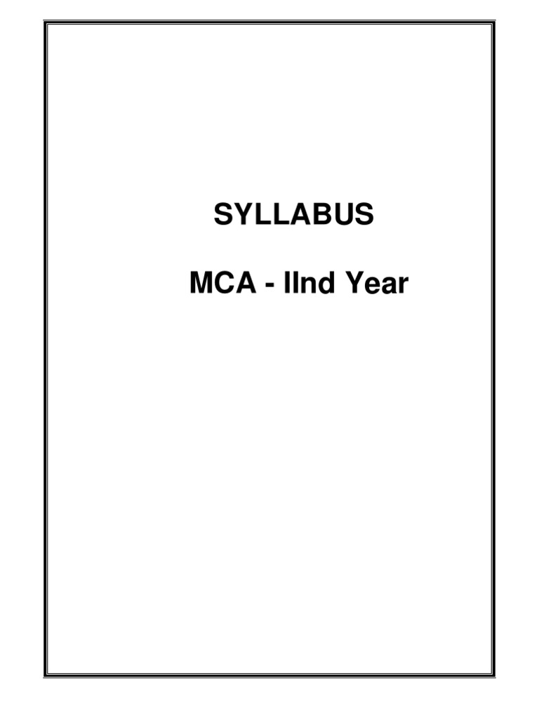 Syllabus Mca Iind Year Pdf Computer Network Method Computer Programming