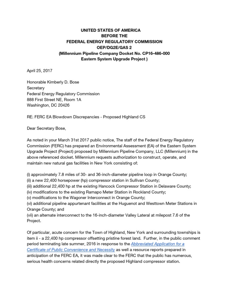 Letter Detailing Discrepancies of ESU Health Risk Finding Relative To ...