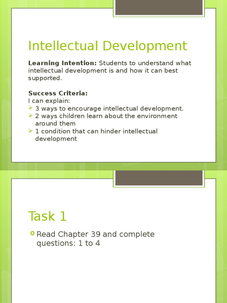 Intellectual Development | PDF