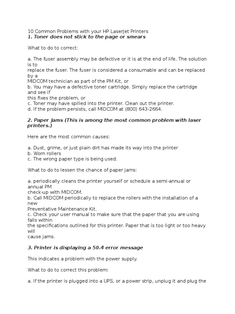 Common Printer Problem of HP | PDF | Printer (Computing) | Media Technology