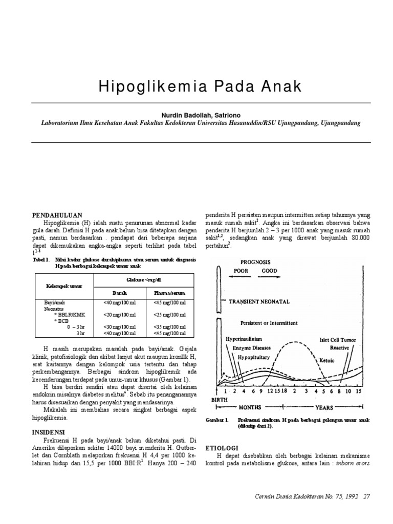 Hipoglikemia Anak | PDF