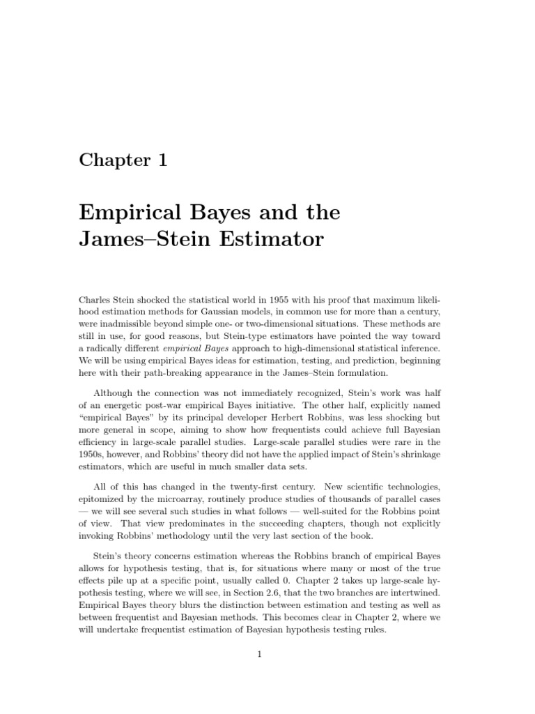 James-Stein Estimator | PDF | Bayesian Inference | Estimator