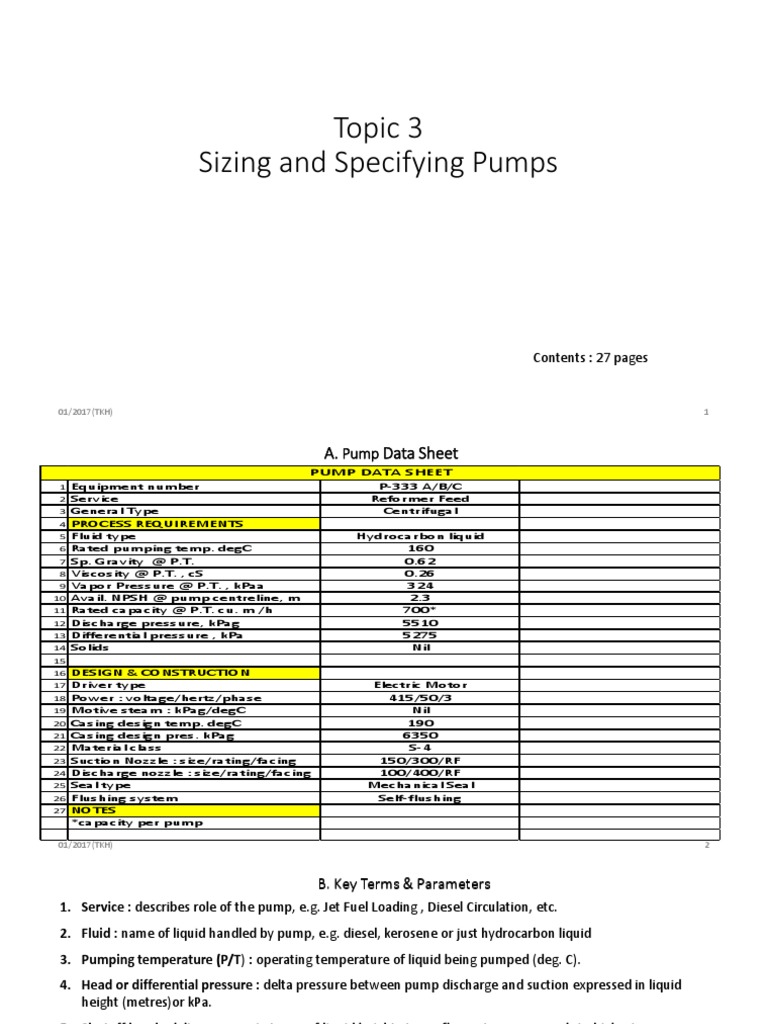 Pump Sizing and Specification Guide | PDF | Pump | Viscosity