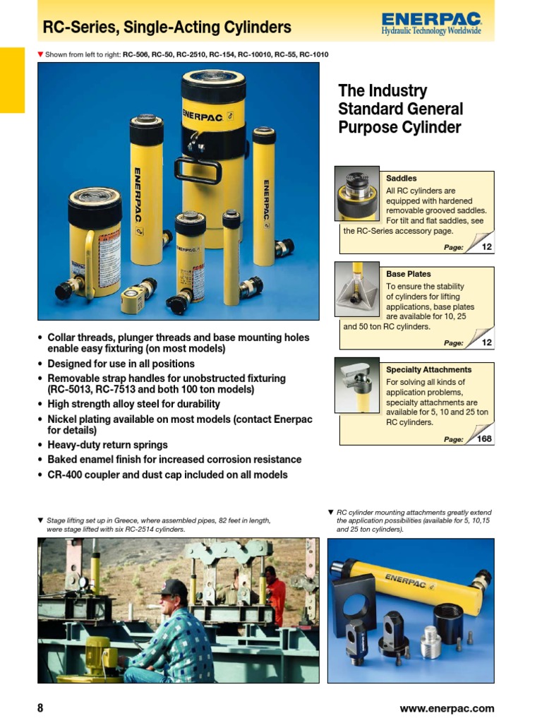 RC-Series, Single-Acting Cylinders: Shown From Left To Right: RC-506 ...