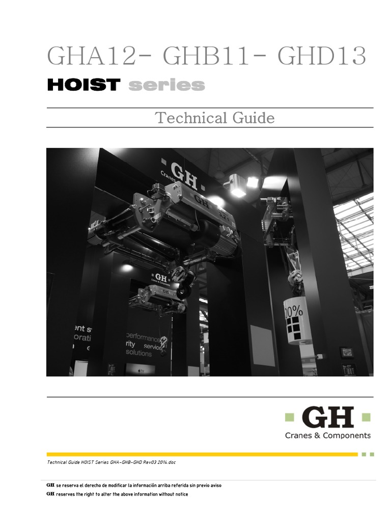 Technical specifications and selection guide for HOIST series GHA-GHB ...