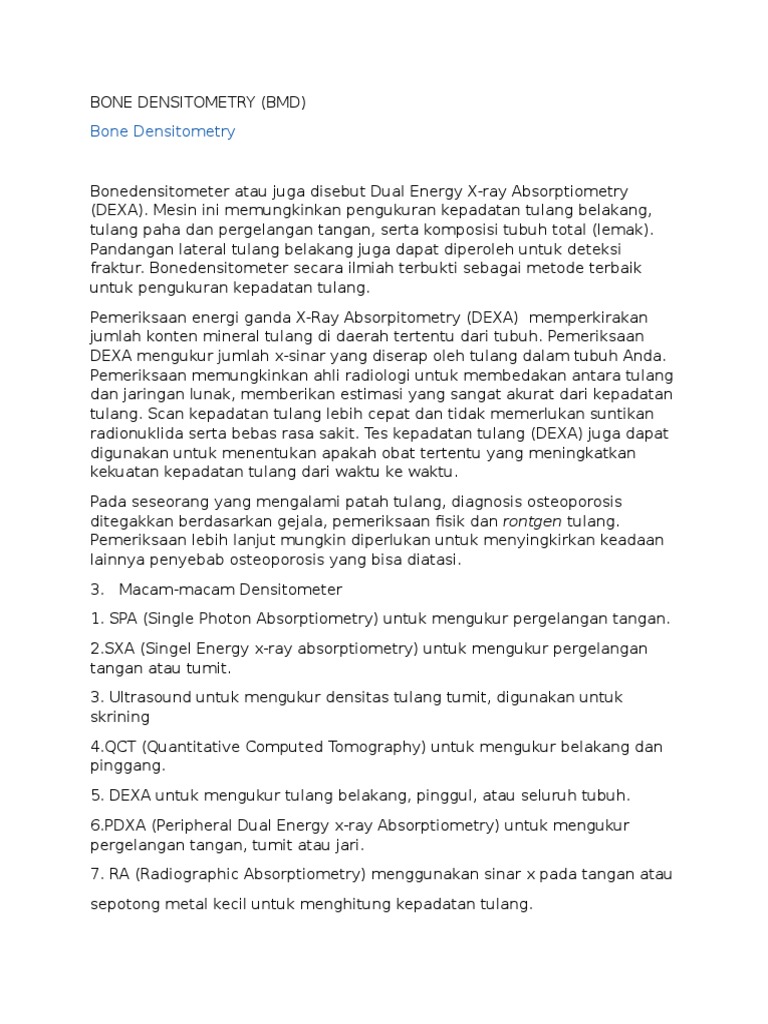 Bone Densitometry | PDF | Sains & Matematika