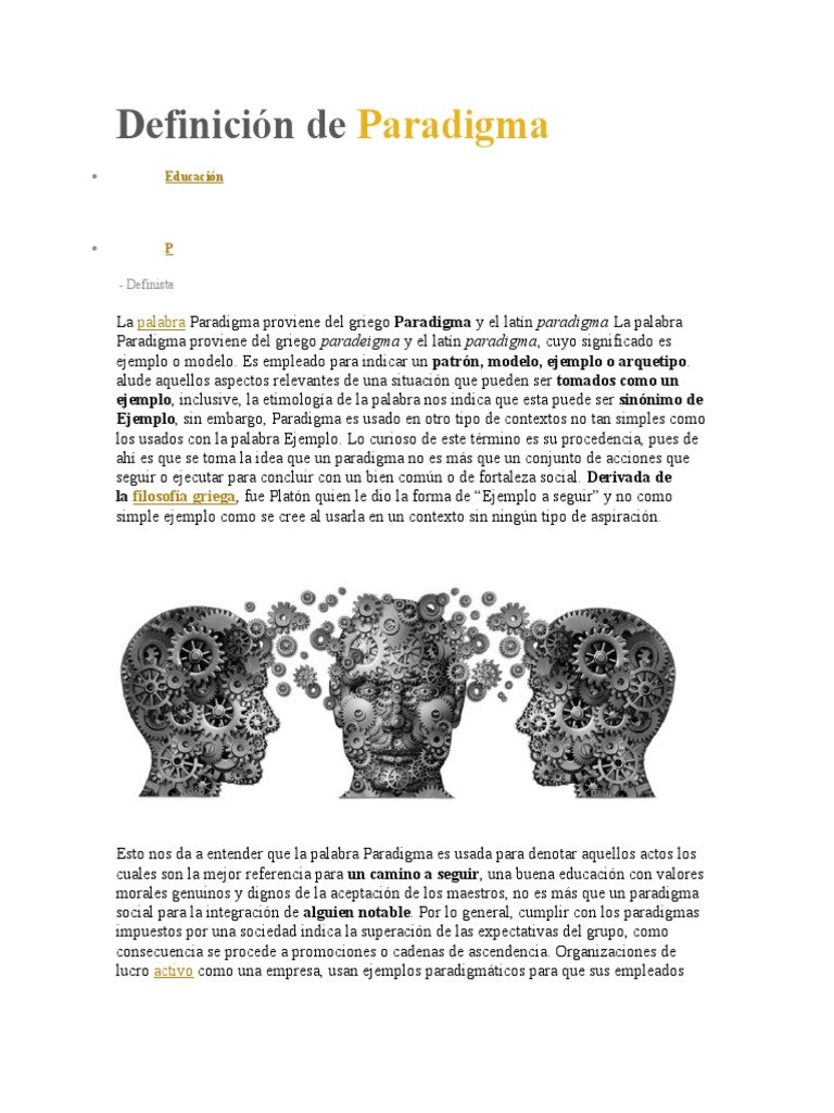 Definición de Paradigma | PDF | Paradigma | Teoría